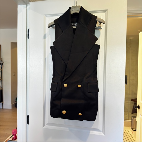 Balmain | Dresses | Balmain Elegant Black Vest With Gold Buttons | Poshmark